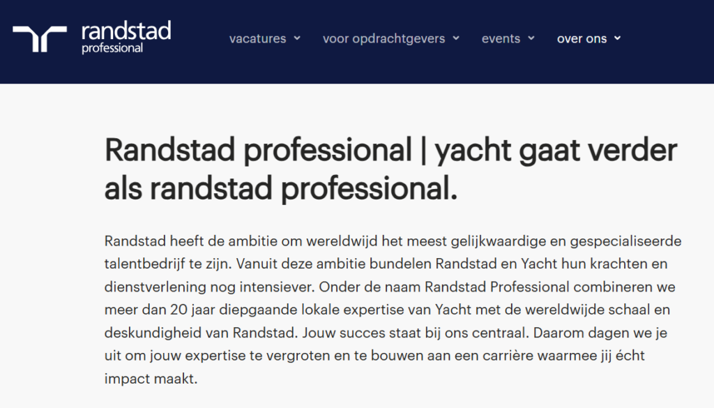 Yacht (a Randstad company) heet nu Randstad Professional – o jee ...